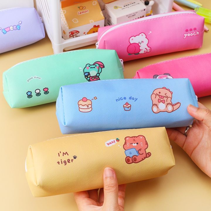 Cartoon Colorful Pencil Bag Beg Pensel Cute Kids Portable pensil cases ...