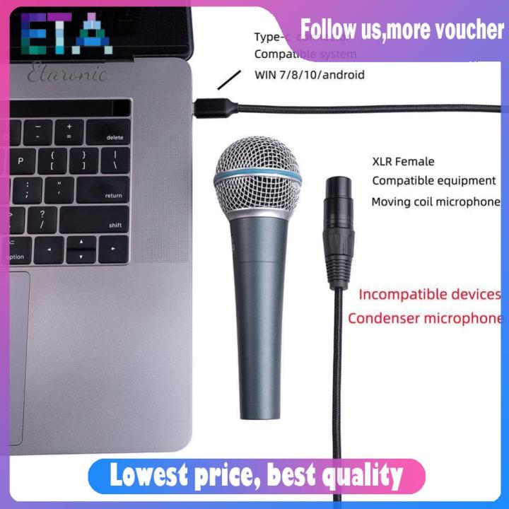 USB C/Type-C To XLR 3 Pin Microphone Audio Cable Male To Female Mic ...