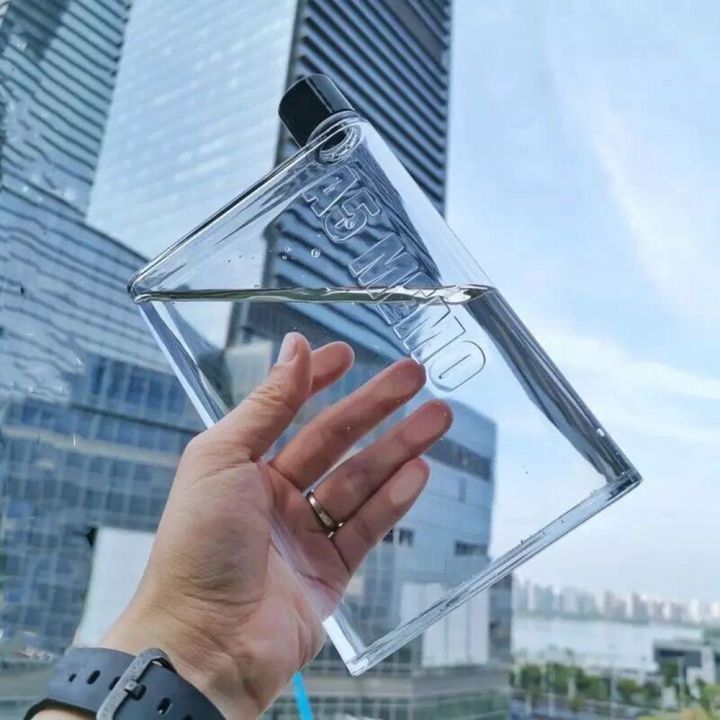 HUYAN Plastic Reusable Flat Portable Creative A5/A6 Water Bottle ...