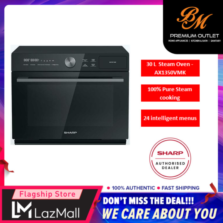 SHARP 30L 1500W STEAM MICROWAVE OVEN COUNTER TOP [ AX1350VMK ] / SHARP ...