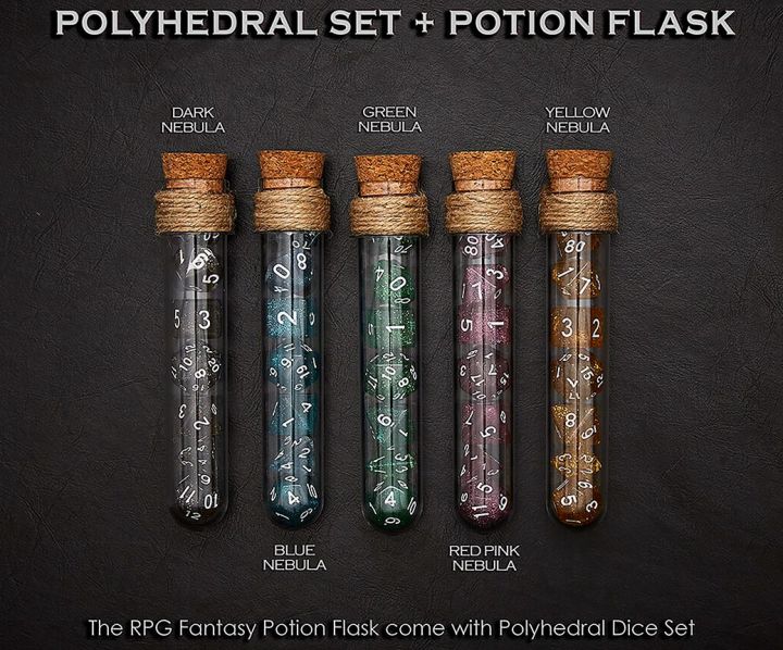 Potion Flask with Dice Set of 7 | ลูกเต๋า Dice For DnD D&D MTG RPG TRPG ...