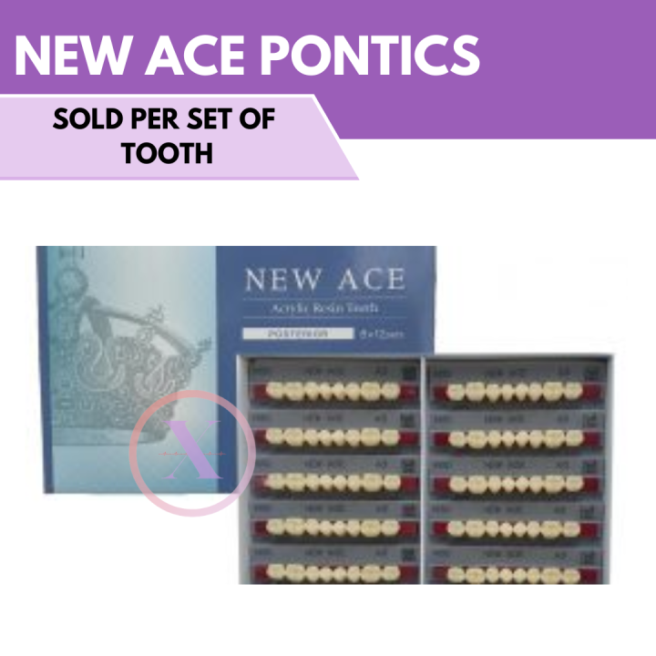 New Ace Pontics/ Artificial Teeth/ Acrylic Resin Tooth ( SHADE A3 ...