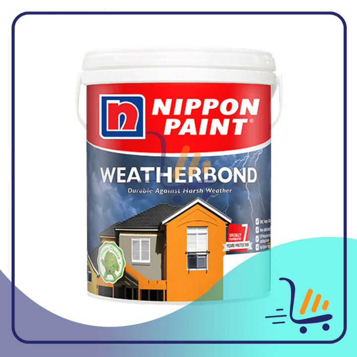 5 Litre Nippon Weatherbond Exterior Wall - White - Cat Luar | Lazada