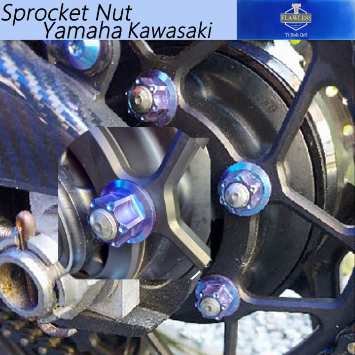 Flawless-Ti Gr5 Sprocket Titanium Nuts M10X1.25 for Yamaha YZF R1 R6 ...