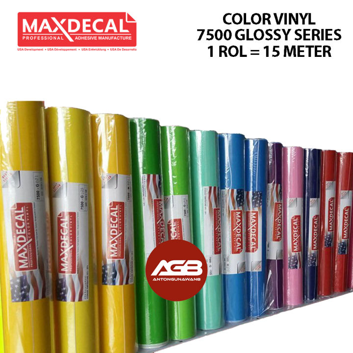 [ROLL] Sticker MAXDECAL 7500 Color Vinyl GLOSS Sticker Motor Skotlet ...