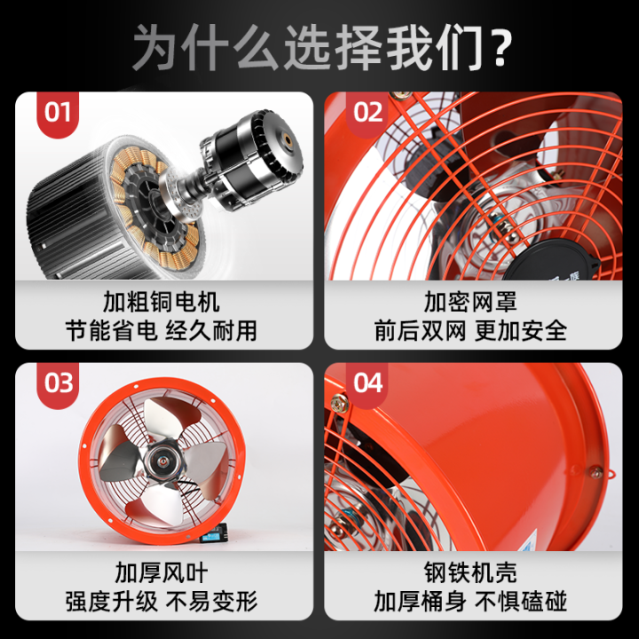 Industrial exhaust fan powerful commercial silent kitchen ventilation ...