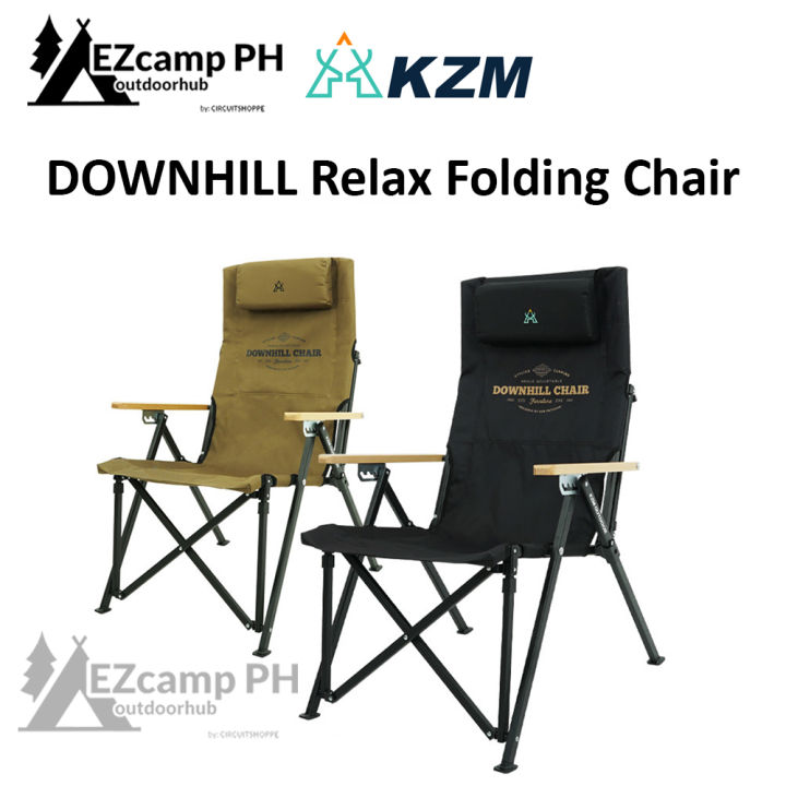 KZM Outdoors DOWNHILL Reclining Outdoor Folding Relax Chair Camping ...