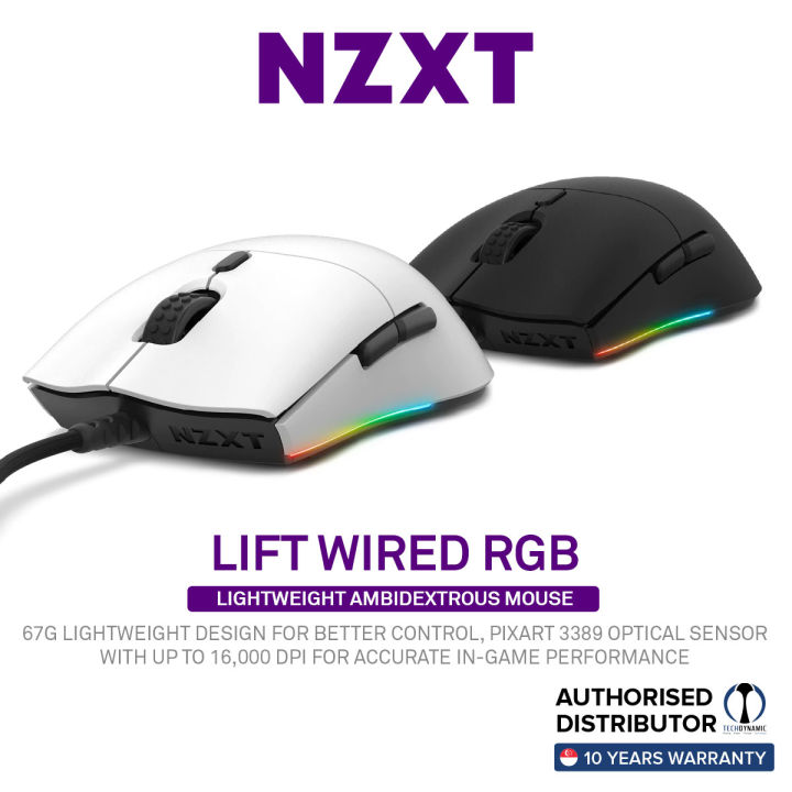NZXT LIFT Wired RGB Gaming Mouse [2 Color Options] | Lazada Singapore