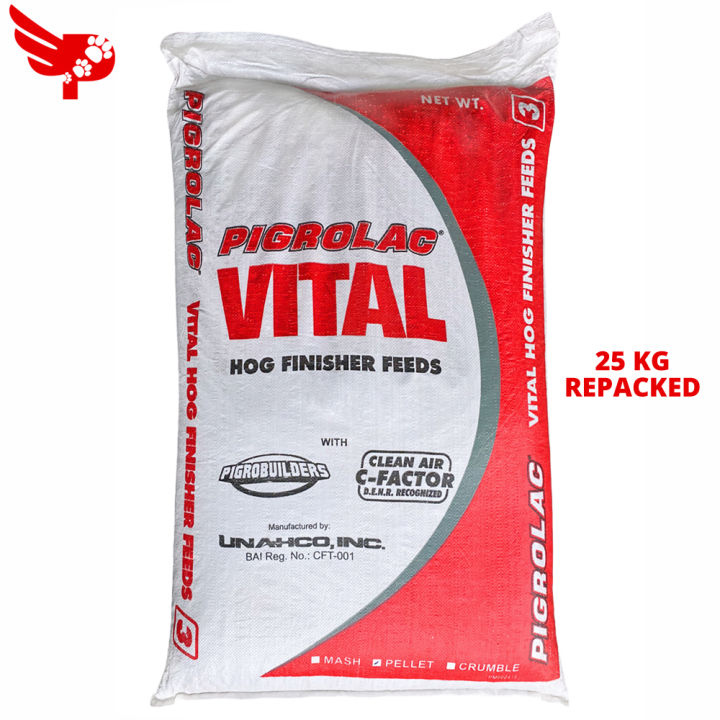 Pigrolac Vital Hog Finisher Feeds - 25KG Repacked - For Ages 121 to 150 ...