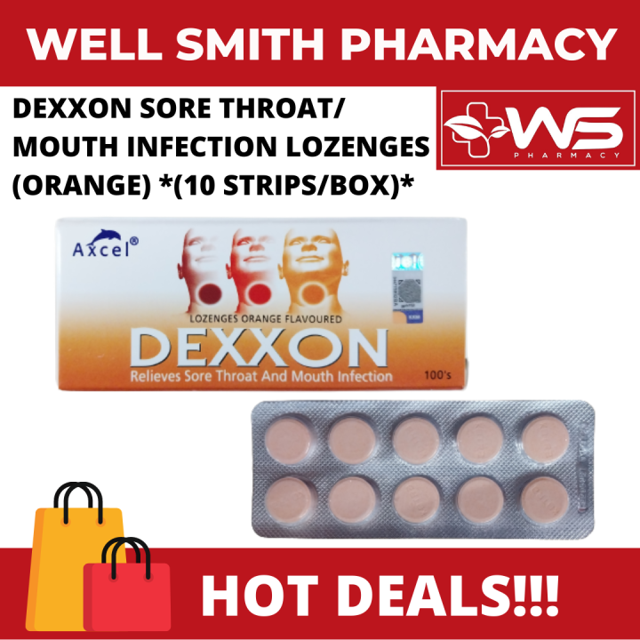 DEXXON SORE THROAT/ MOUTH INFECTION LOZENGES (ORANGE) | Lazada