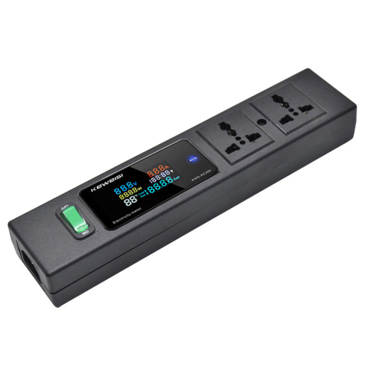Pdu Power Strip 2 Ways Universal 3 Pin Power Socket Extension C14 Interface Digital Voltmeter