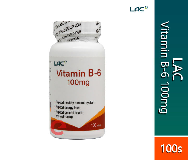 LAC Vitamin B-6 100mg Tablets 100s (Was Known As GNC Vitamin B-6 100MG ...