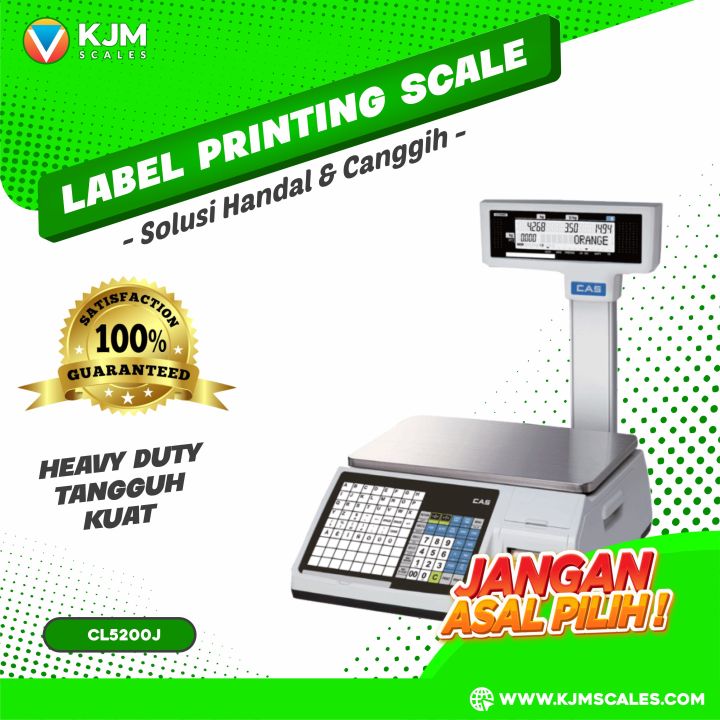 PRINTING LABEL SCALE / TIMBANGAN LABEL DIGITAL CAS CL5200J | Lazada ...