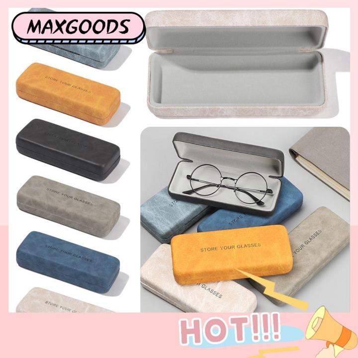 1 * Glasses Box Men Women Portable Steel Leather Glasses Case ...