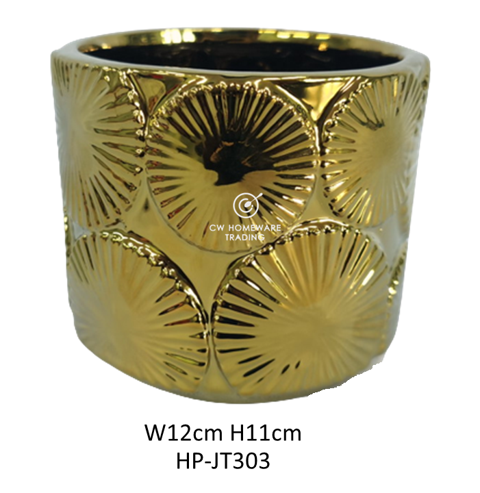 Metallic Gold- Pasu Seramik Ceramic Pot Ceramic Vase Craft Vase-JT303 ...