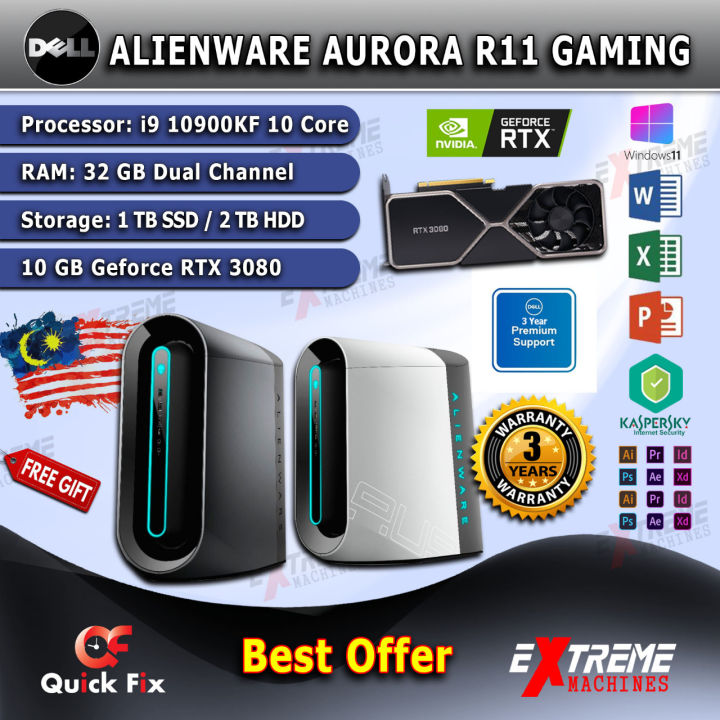DELL ALIENWARE AURORA R11 GAMING PC/Core i9-10900KF/32GB RAM/1 TB SSD+2 ...