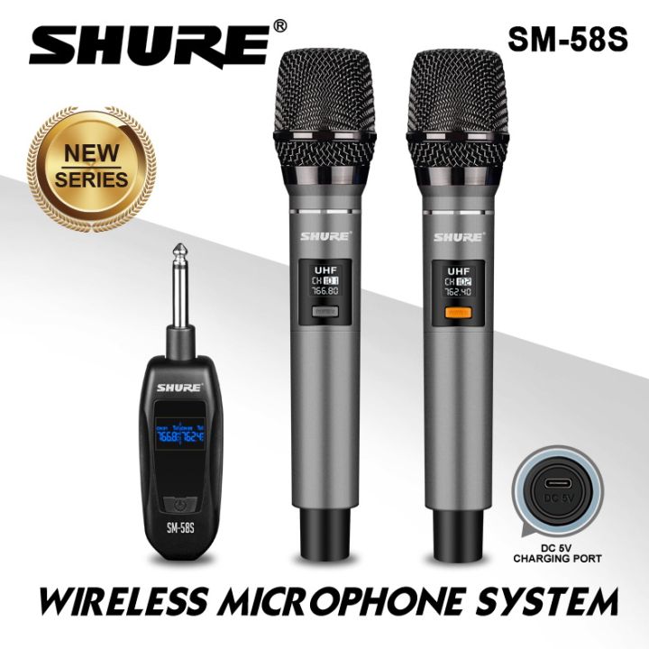 Shure SM-57S/SM-58S Professional UHF Wireless Microphone System Karaoke Vocal Mic Handheld ...