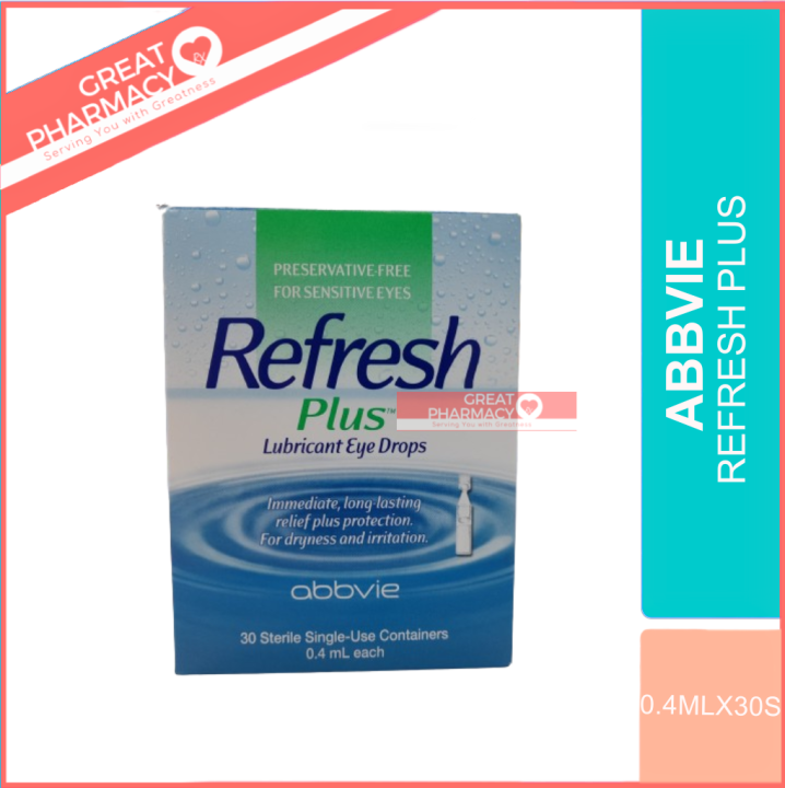Allergan Refresh Plus Eye Drops 30 vials x 0.4ml (Exp:2025) | Lazada