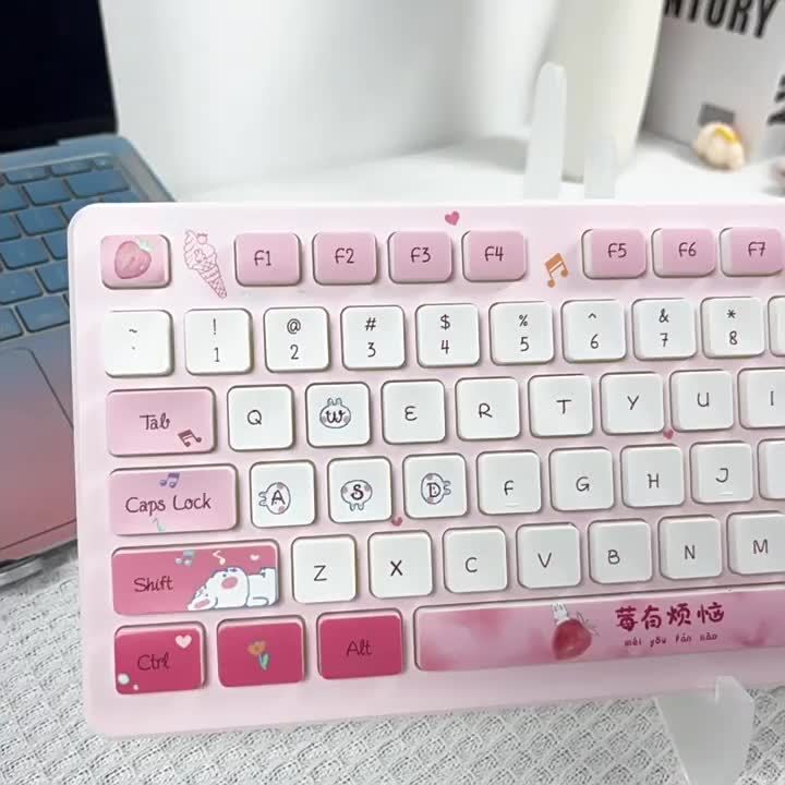 LZD Original Mechanical Bear Painted Wireless Keyboard Office Desktop ...