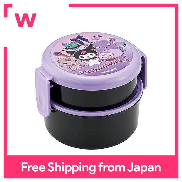Skater Bento Box - Kuromi Pretty Journey - Sanrio - 500ml 2-tier round, antibacterial, made in ...