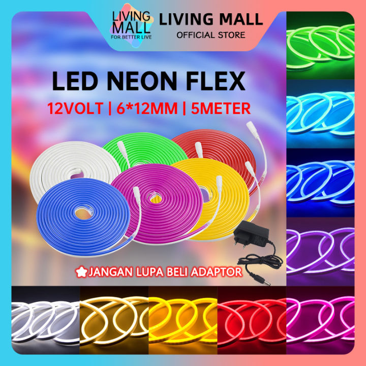 Lampu LED Neon DC 12V 5 Meter / Flex Selang Kualitas Super | Lazada ...
