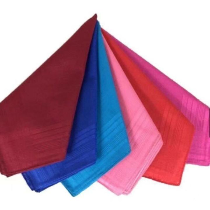 Plain Handkerchief Assorted Color Per Pack 12pcs Or 6pcs Per Pack 100% ...