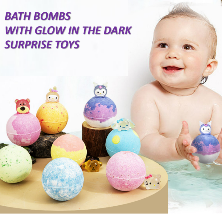 (100g/ pc) Bath Bombs For Kids With Glow in the Dark Surprise (Sanrio ...
