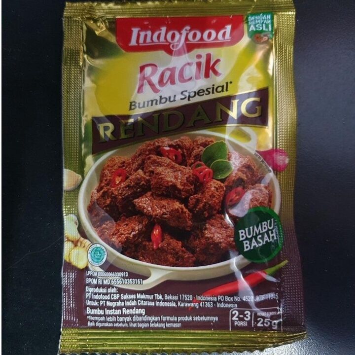 INDOFOOD RACIK RENDANG 25 GR / BUMBU RENDANG INDOFOOD / RACIK RENDANG ...