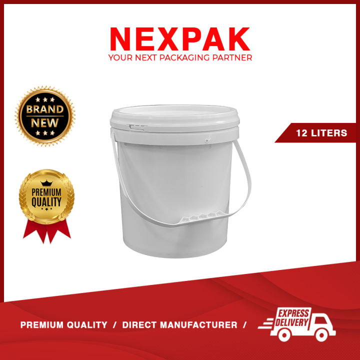 12L Industrial Plastic Pail Container with Tamper Proof Cover and ...