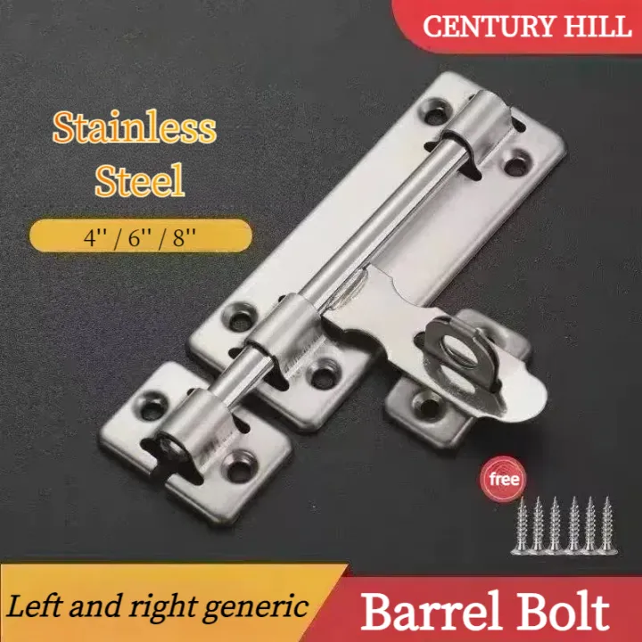 Steel Door Lock Barrel Bolt W/Hasp 4''/ 6'' /8'' | Lazada PH