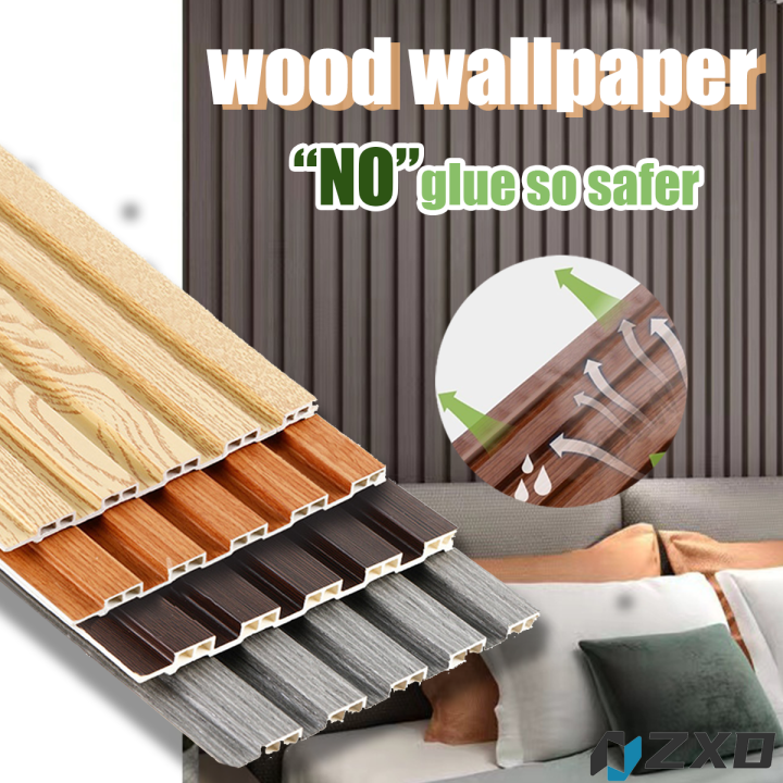 Safety Fluted Wall Panel Wood Wallpaper Sticker Bamboo Panels ...