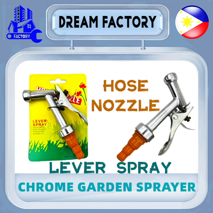 HOSE NOZZLE LEVER SPRAY CHROME GARDEN SPRAYER | Lazada PH