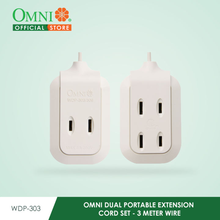 OMNI Dual Portable Extension Cord Set 3 Meter Wire - WDP-303/W | Lazada PH
