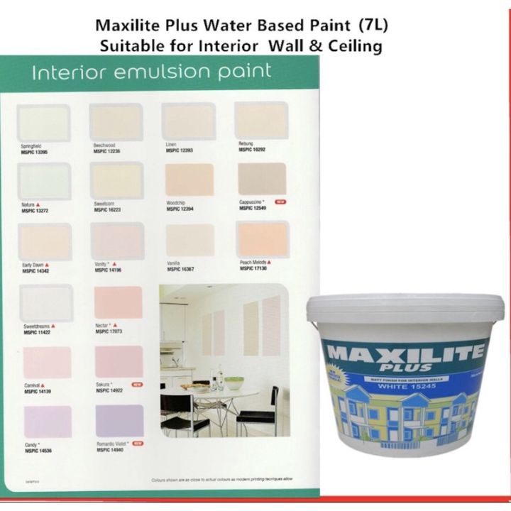 Maxilite Plus Emulsion Paint (7L) P1 *For Interior Wall & Ceiling Water ...