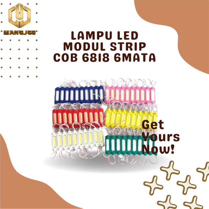 LAMPU LED MODUL STRIP COB 6818 6MATA 12VOLT WATERPROOF VARIASI KOLONG MOBIL MOTOR SUPER TERANG ...
