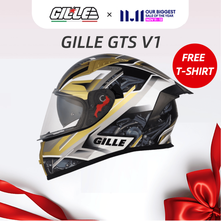 Gille 135 GTS SERIES V1 Engine Full Face Dual Visor Motorcycle Helmet ...