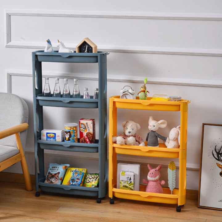 【Fan's tone】3/4 Tier Slim Storage Cart Mobile Shelving Unit Organizer ...