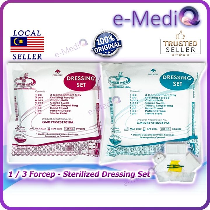 Basic Dressing Sterilized Set [HARSH MED] with 1/3 forceps Wound ...