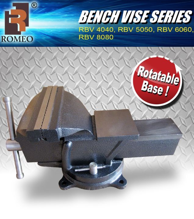 4" inch bench vise anvil swivel screw table swing drive wheel metal ...