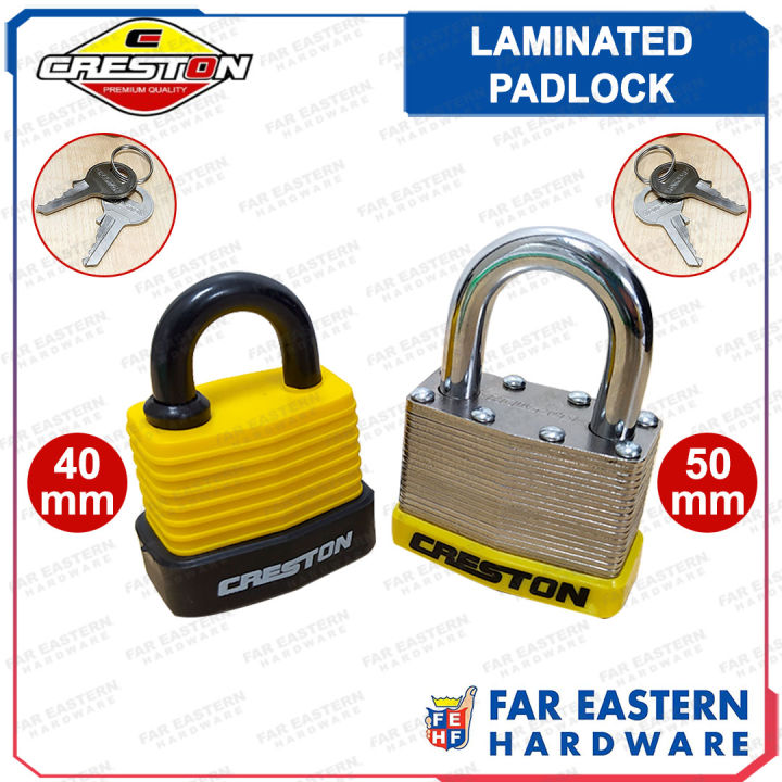 CRESTON Laminated Padlock | Long Shackle 30mm | 40mm | 50mm 65mm CRDH ...
