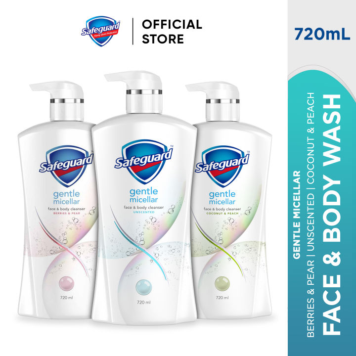 Safeguard Antibacterial Gentle Micellar Soap Body Wash (Berries & Pear ...