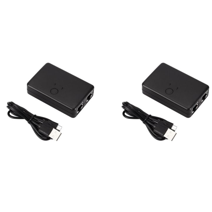 2x Mini 2 Port Rj45 Lan Hub Network Switch Box Computer Ethernet Internet Adapter Rj45 Splitter