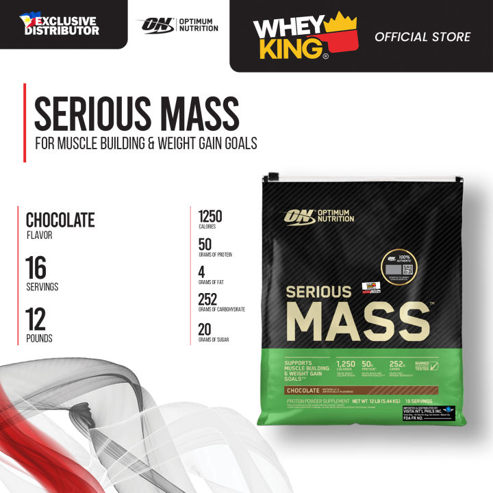 ON Optimum Nutrition Serious Mass 12lbs Mass Gainer With Authentication ...