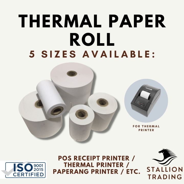 Thermal Paper Roll 57x30mm/57x40mm/57x50mm/57x70mm/80x80mm White | POS ...