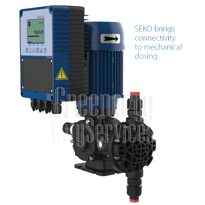 Seko MS1 Elektra (120L/Hr@10Bar) Digital Control Chemical Dosing 1Phase Motor Driven Mechanical ...