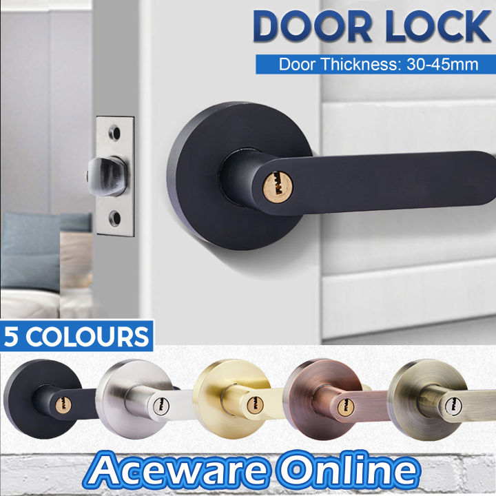 Door Lock Handle Door Lock Set Room Door Lock Bedroom Door Lock Tubular Lever Lock Tombol Pintu ...