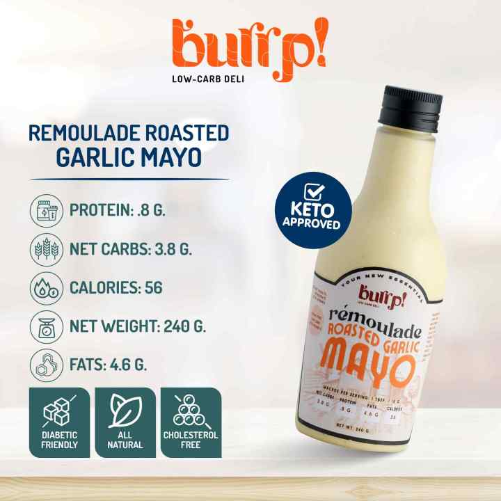 Burrp Remoulade Roasted Garlic Mayo 240g Sugarfree Low Carb Keto ...