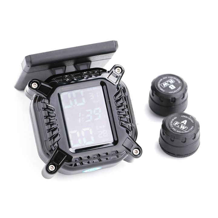 Solar Motorcycle Tpms Lcd Motorbike Wireless Tire Pressure Monitoring System Tire Temperature