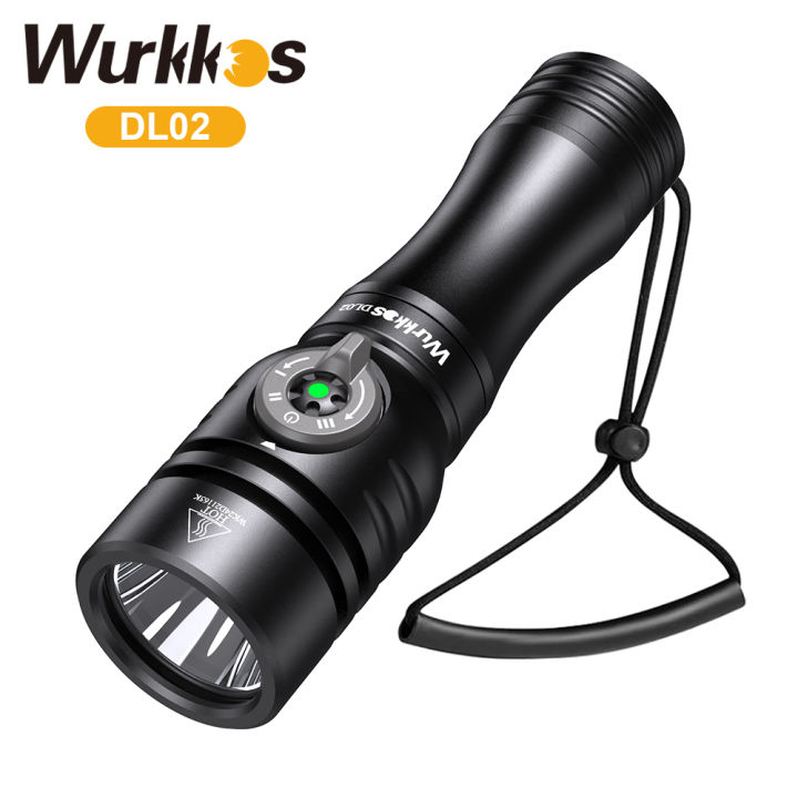 Wurkkos DL02 Scuba Dive LED Flashlight 6500K 3000 Lumens Beam Distance ...