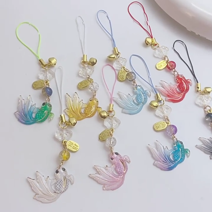 8pcs Fish Mobile Phone Decorations Individuality and Cultural ...